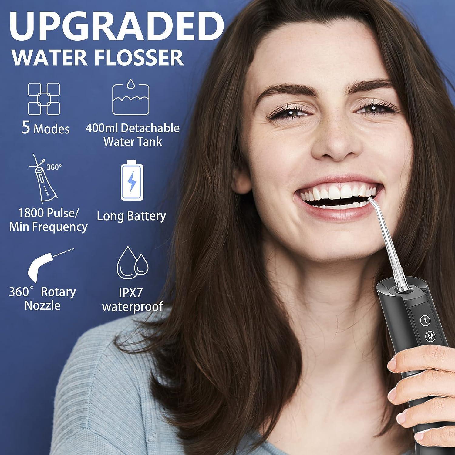 Rechargeable Cordless Water Flosser with 5 Modes | Teeth Cleaner ...