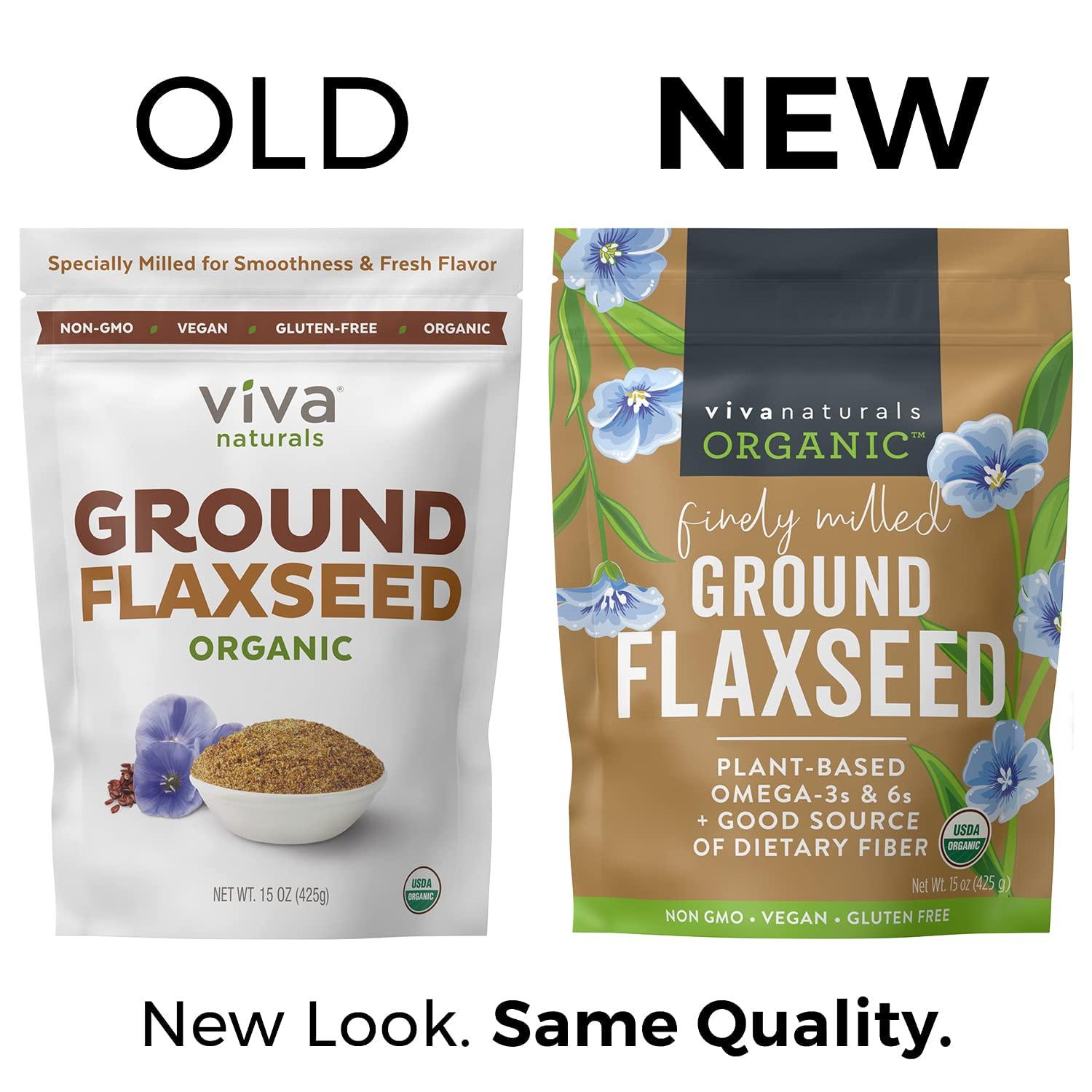 Organic Ground Flaxseed - Plant-Based Protein, Vegan Omega 3, Fiber for ...
