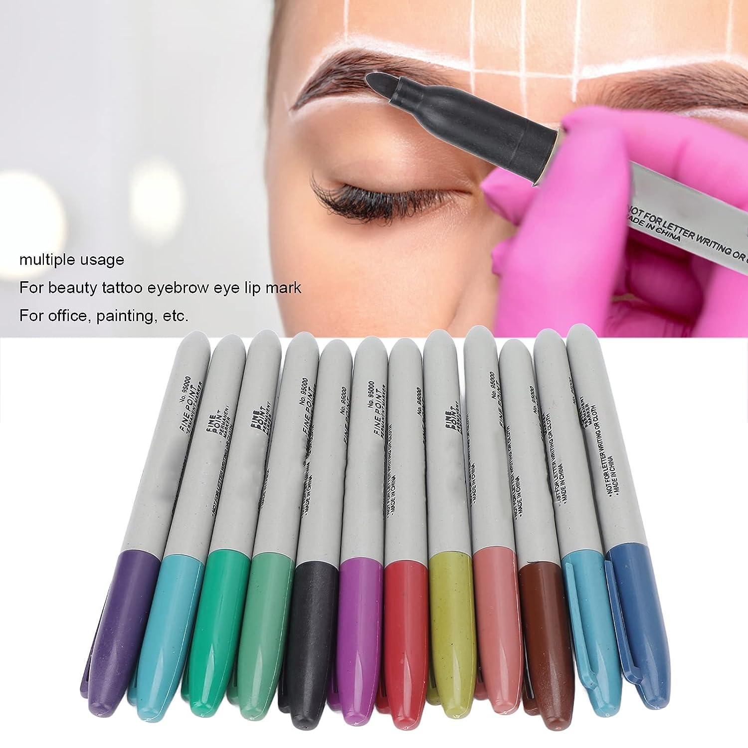 12 Colors Tattoo Marking Pen Set - Temporary Body Markers for Piercing ...