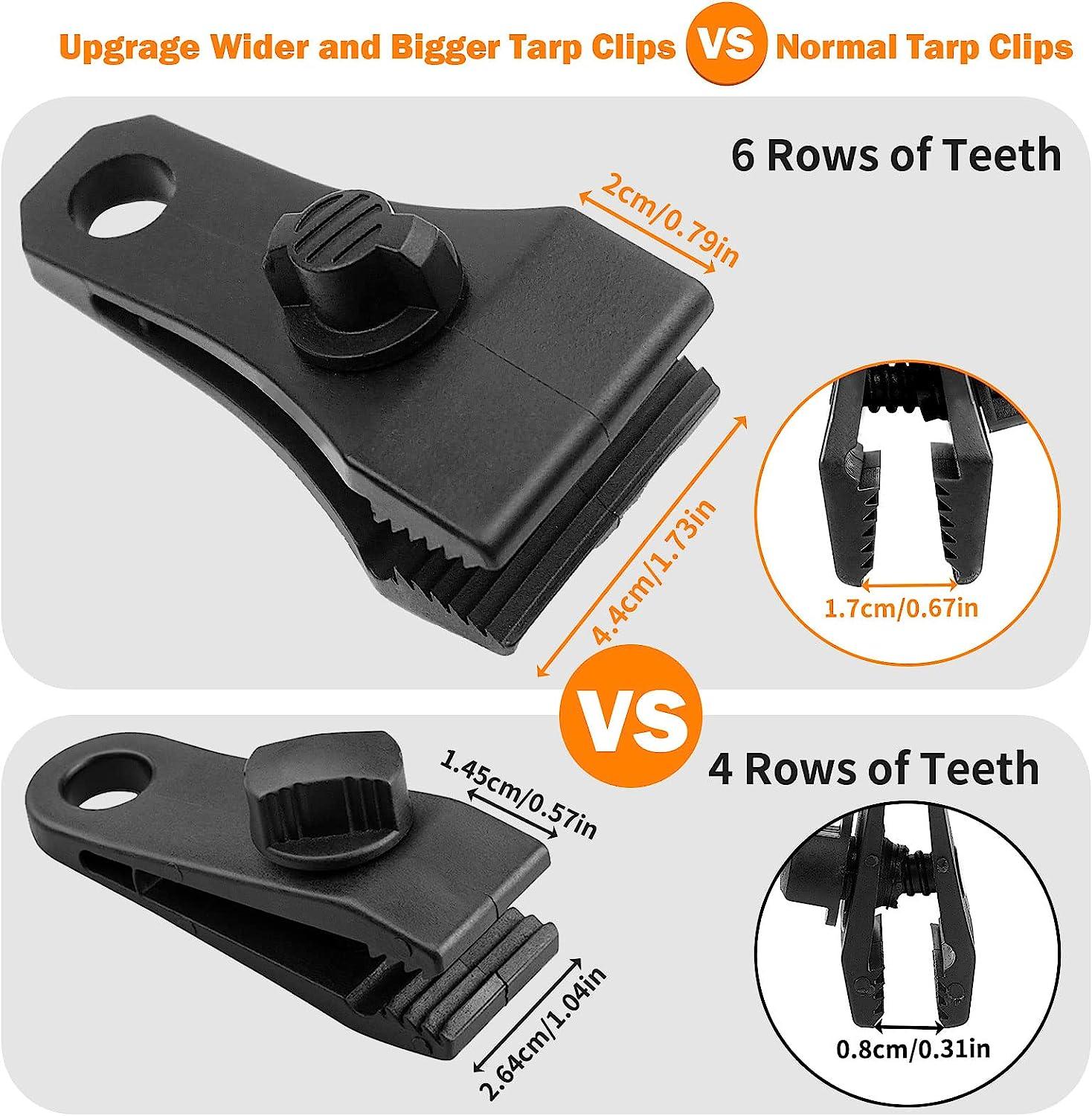 TEANTECH Tarp Clips with Carabiner Kit - Heavy Duty Lock Grip Camp Tent ...