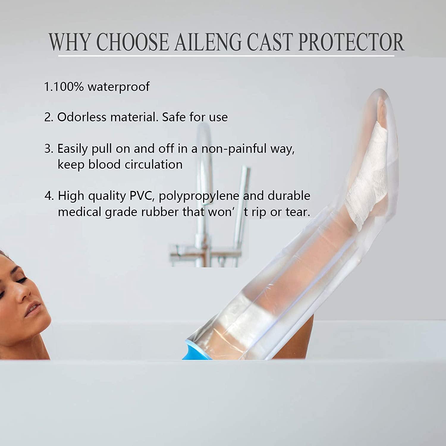 Waterproof Full Leg Cast Cover for Shower - Adult Shower Protector for ...