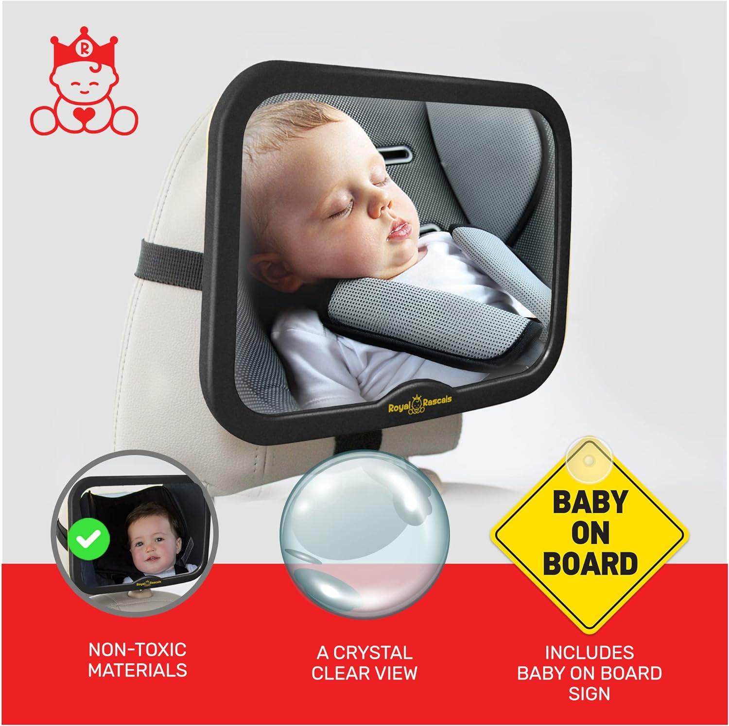Royal Rascals Baby Car Mirror Safest Shatterproof Back Seat Mirror For ...