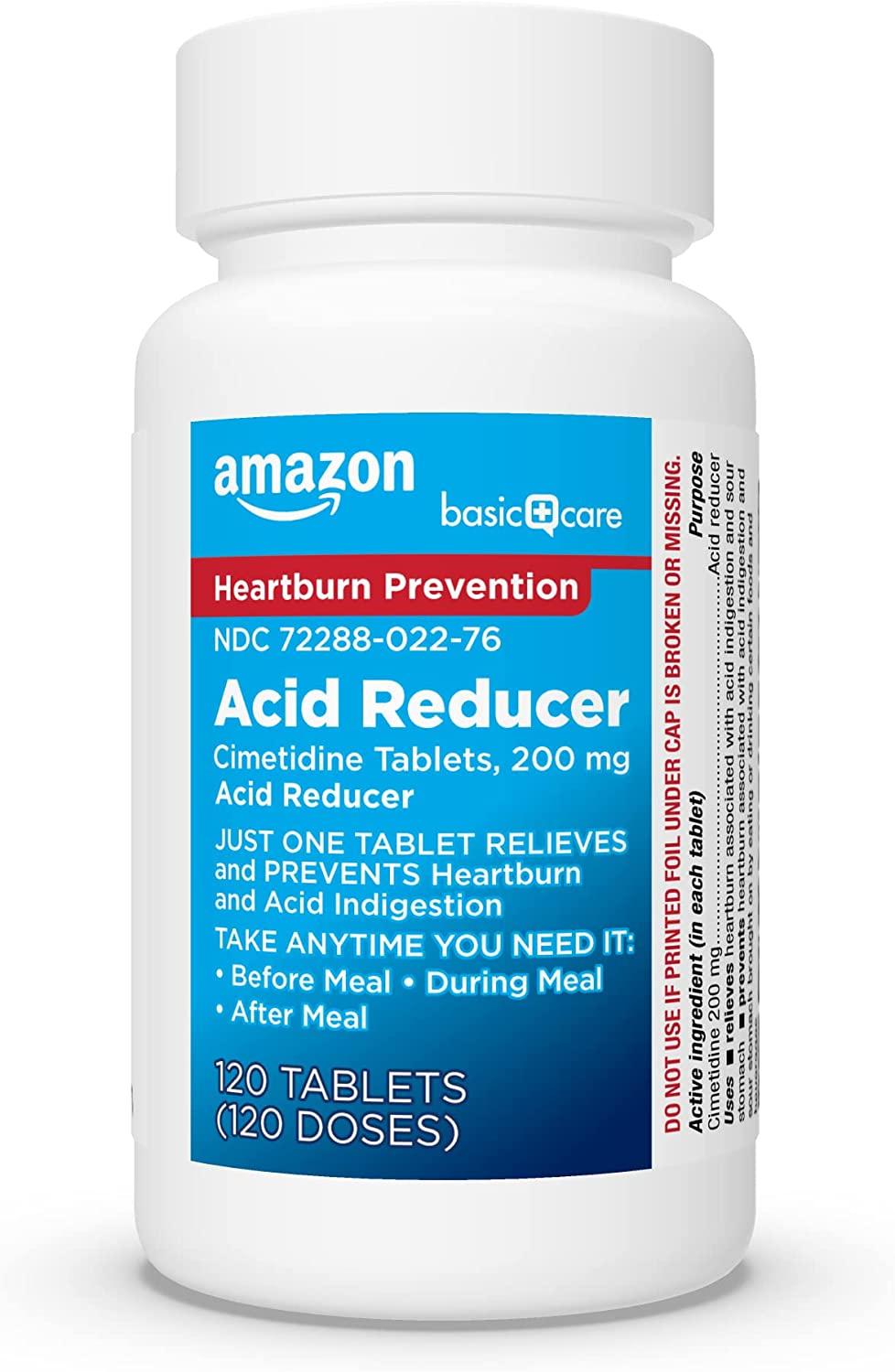 Amazon Basic Care Cimetidine Tablets 200mg - 120 Count | Acid Reducer ...