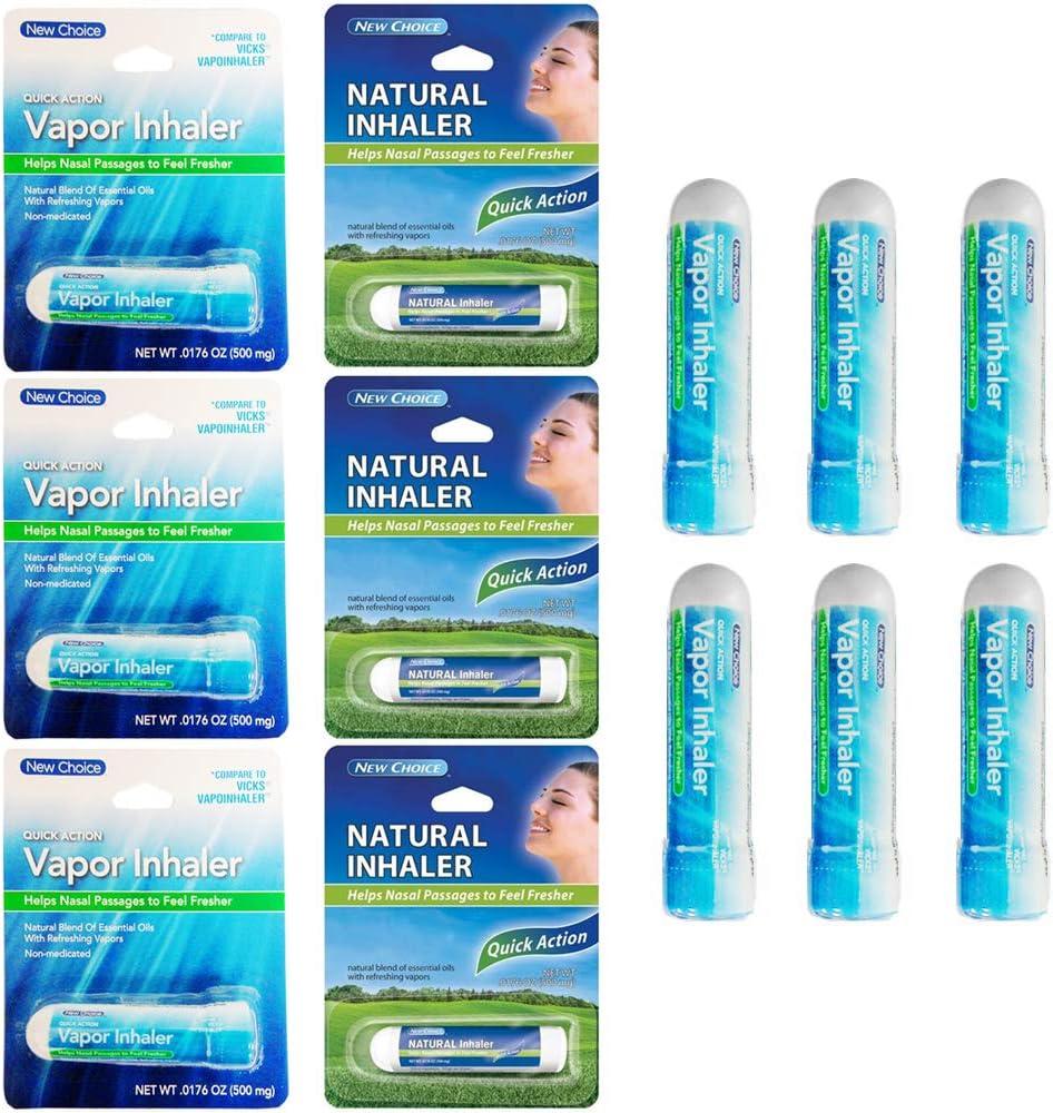 6-Pack Vapor Inhaler for Sinus Nasal Decongestant, Allergy Relief with ...