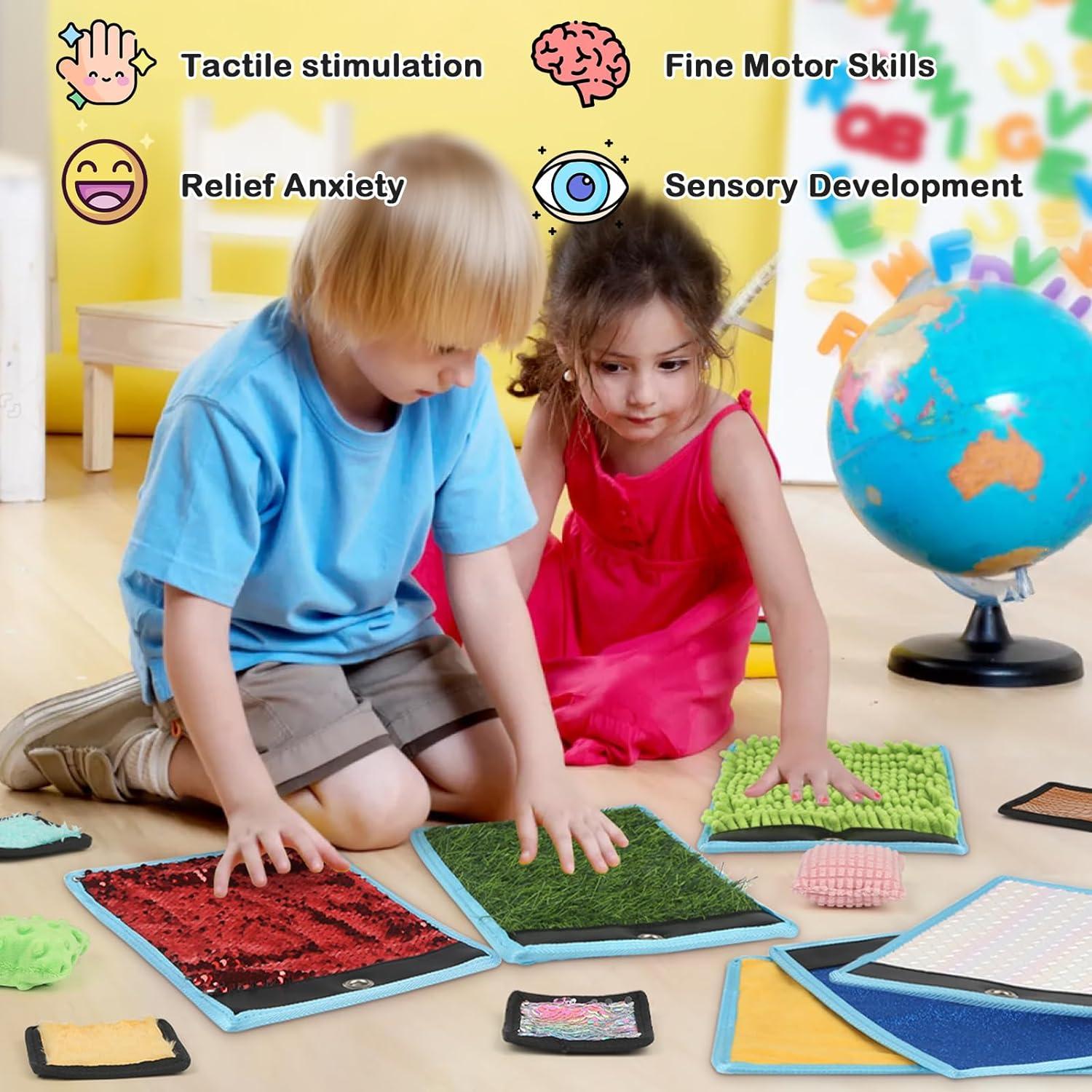 Joyreal Sensory Mats & Toys for Autism - 15 PCS Floor Tiles, Wall Toys ...