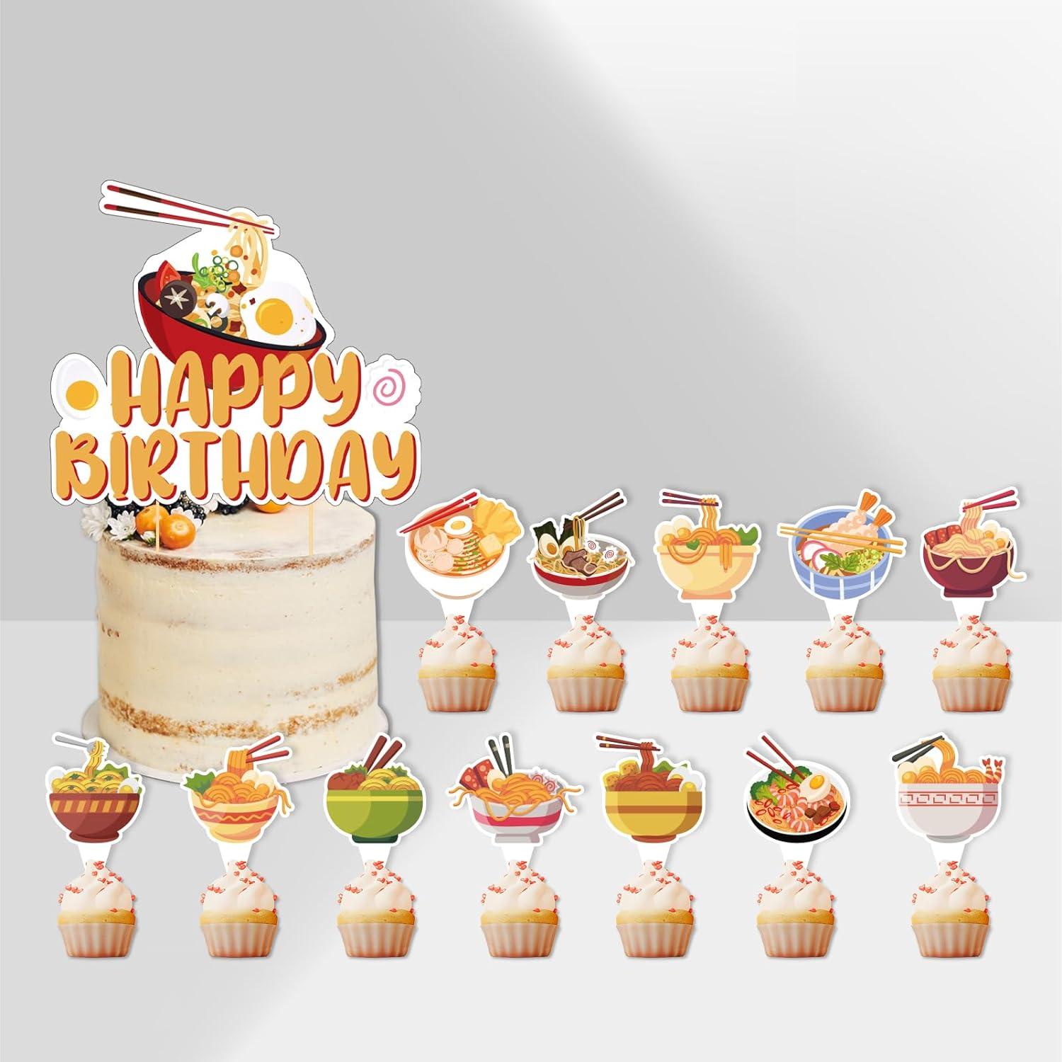 25 Pcs Ramen Cake Decorations Ramen Noodles Cake Topper Cupcake Toppers ...