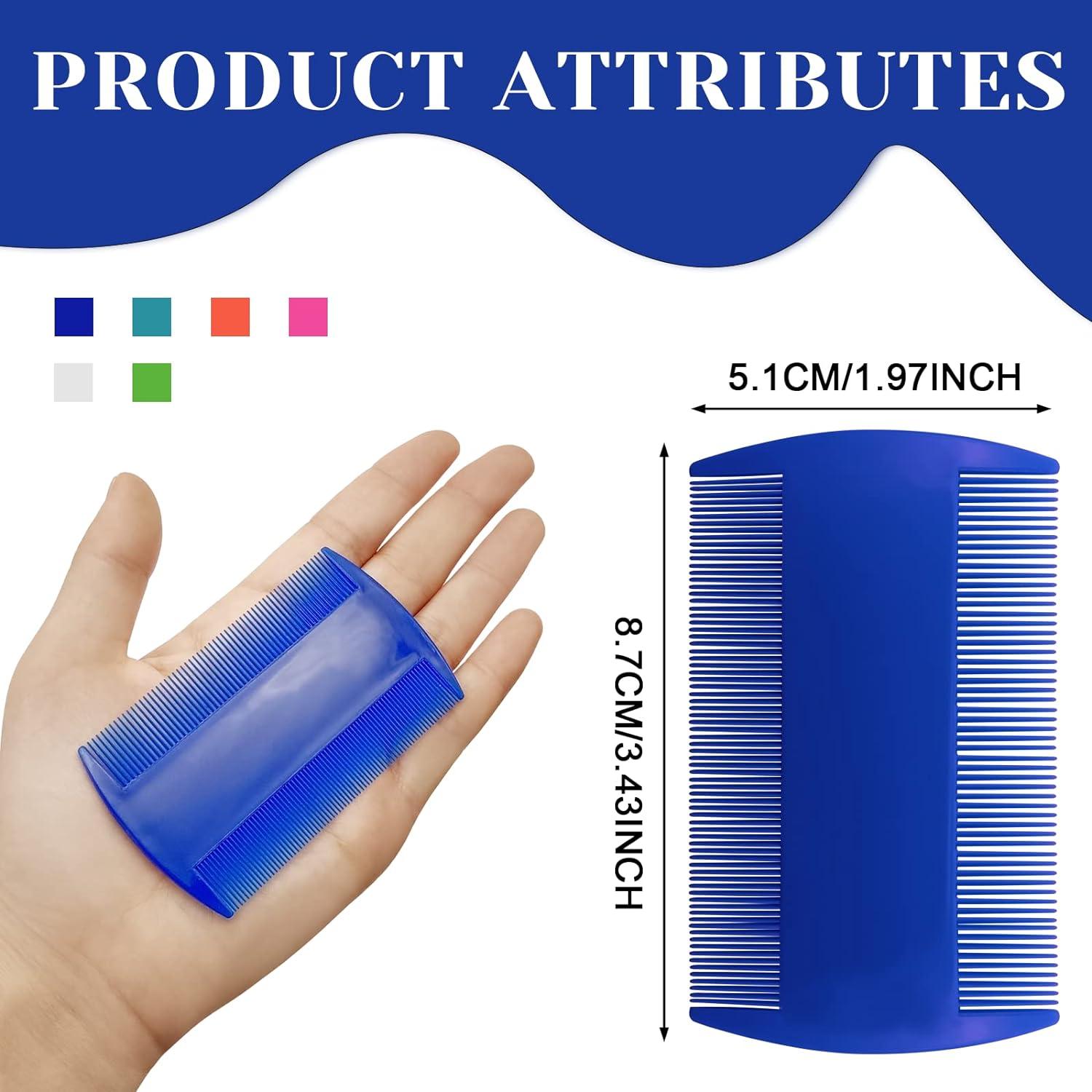 BLMHTWO 12 Pieces Nit Comb Nit Combs Plastic Flea Comb Double Sided ...