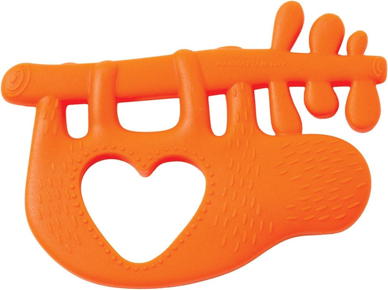 Manhattan Toy Animal Shapes Sloth Silicone Teether - Orange | Baby ...
