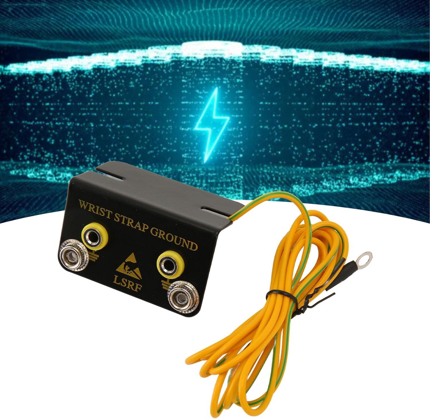 2-Hole Grounding Plug for ESD Wristbands | 1.6m Anti-Static Cable ...