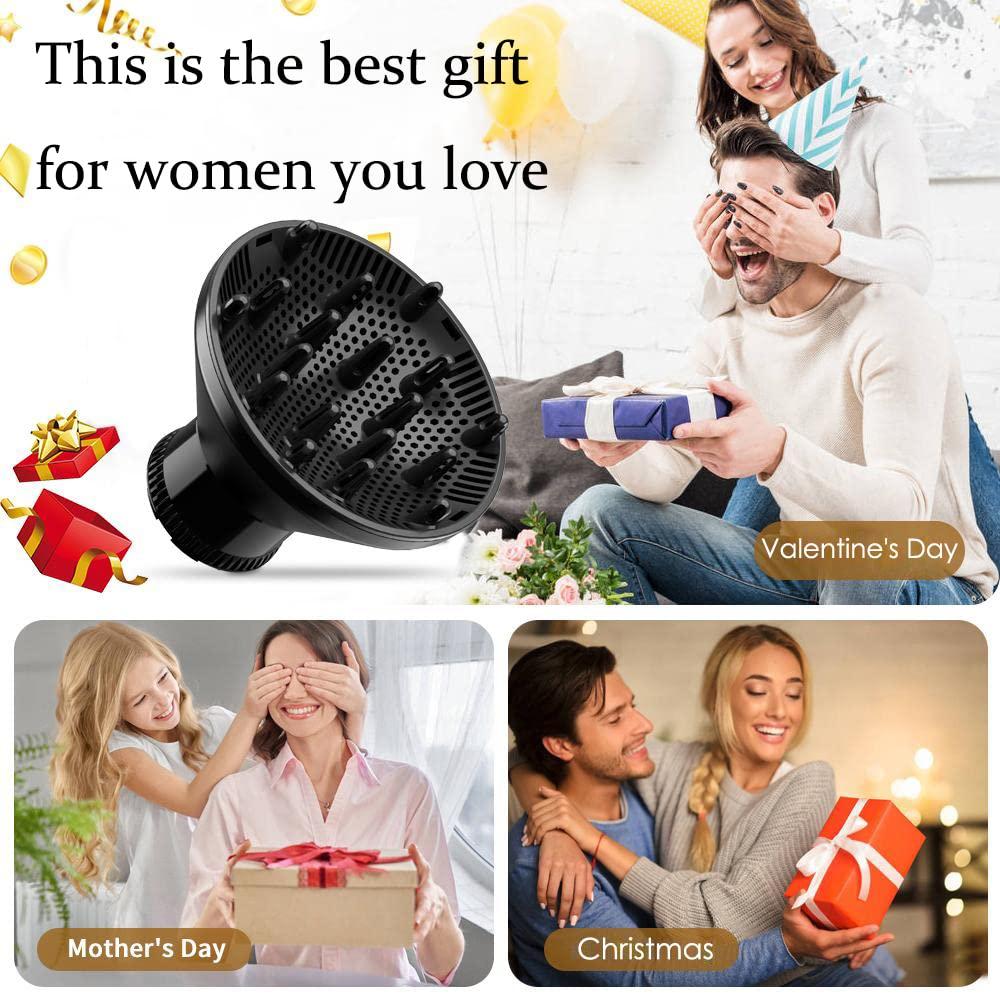 Universal Hair Diffuser for Curly & Wavy Hair + Hair Towel Wrap Set ...