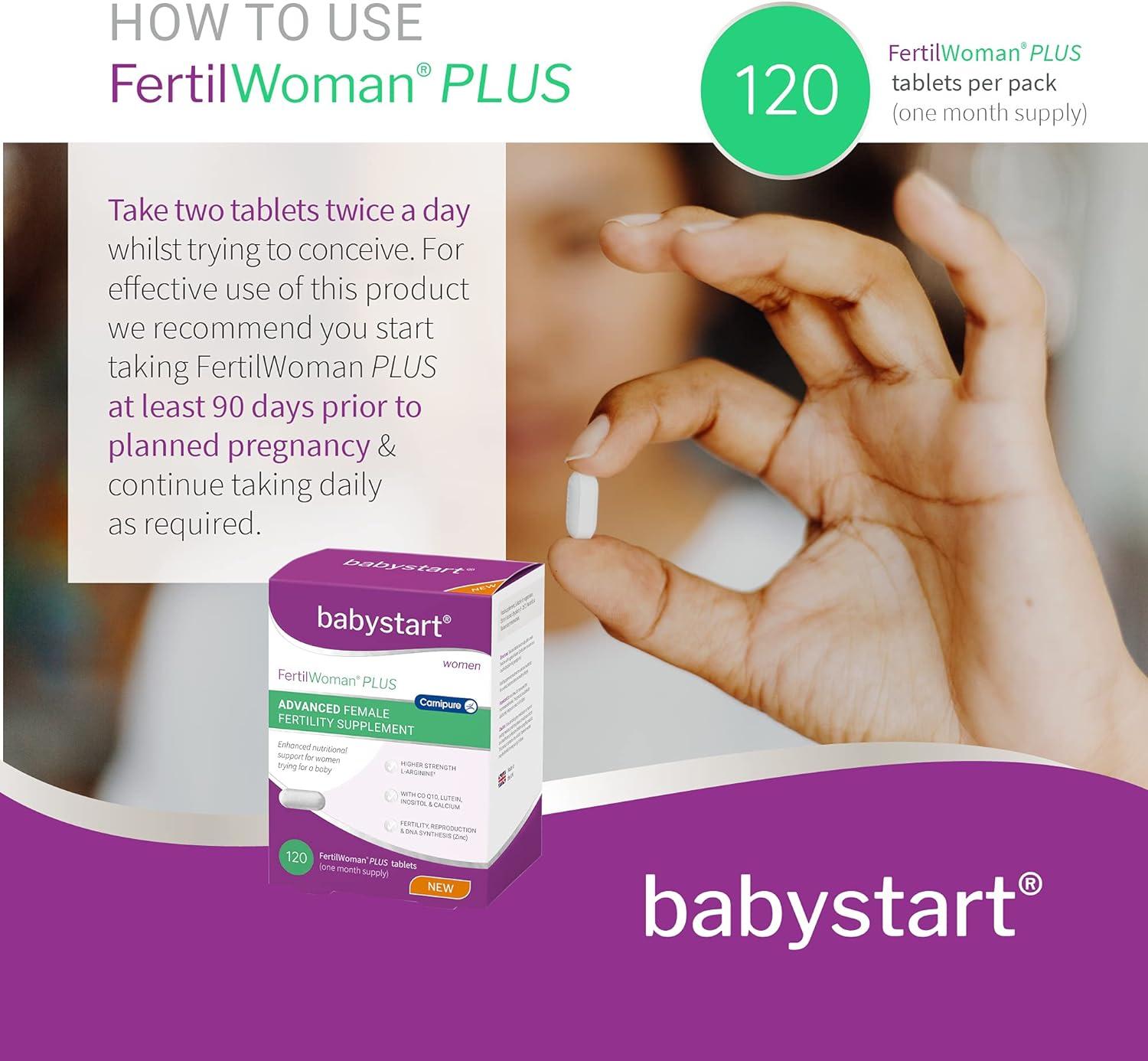 Babystart FertilWoman Plus x 120 Tablets - Advanced Fertility Vitamins ...