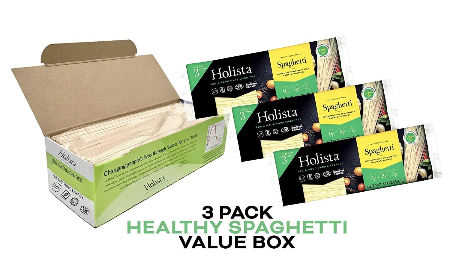 Holista Low Glycemic Spaghetti - 42oz Box (3 x 14oz Packs) - Healthy ...