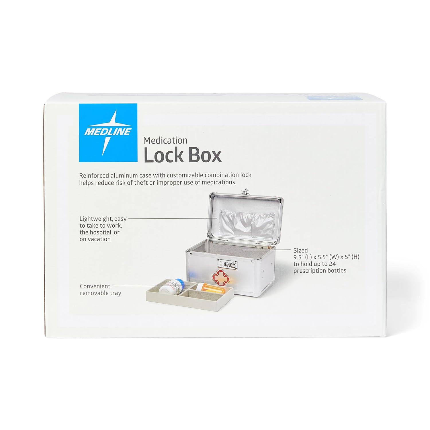 Medline Medication Lock Box - Secure Storage for Prescription ...