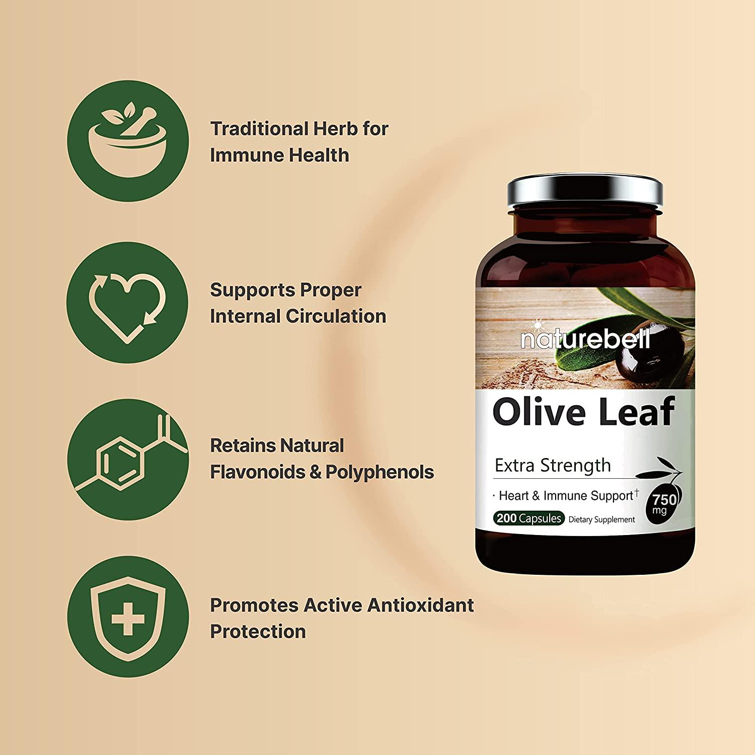 Olive Leaf Extract 750mg | Maximum Strength 20% Oleuropein | 200 Counts ...