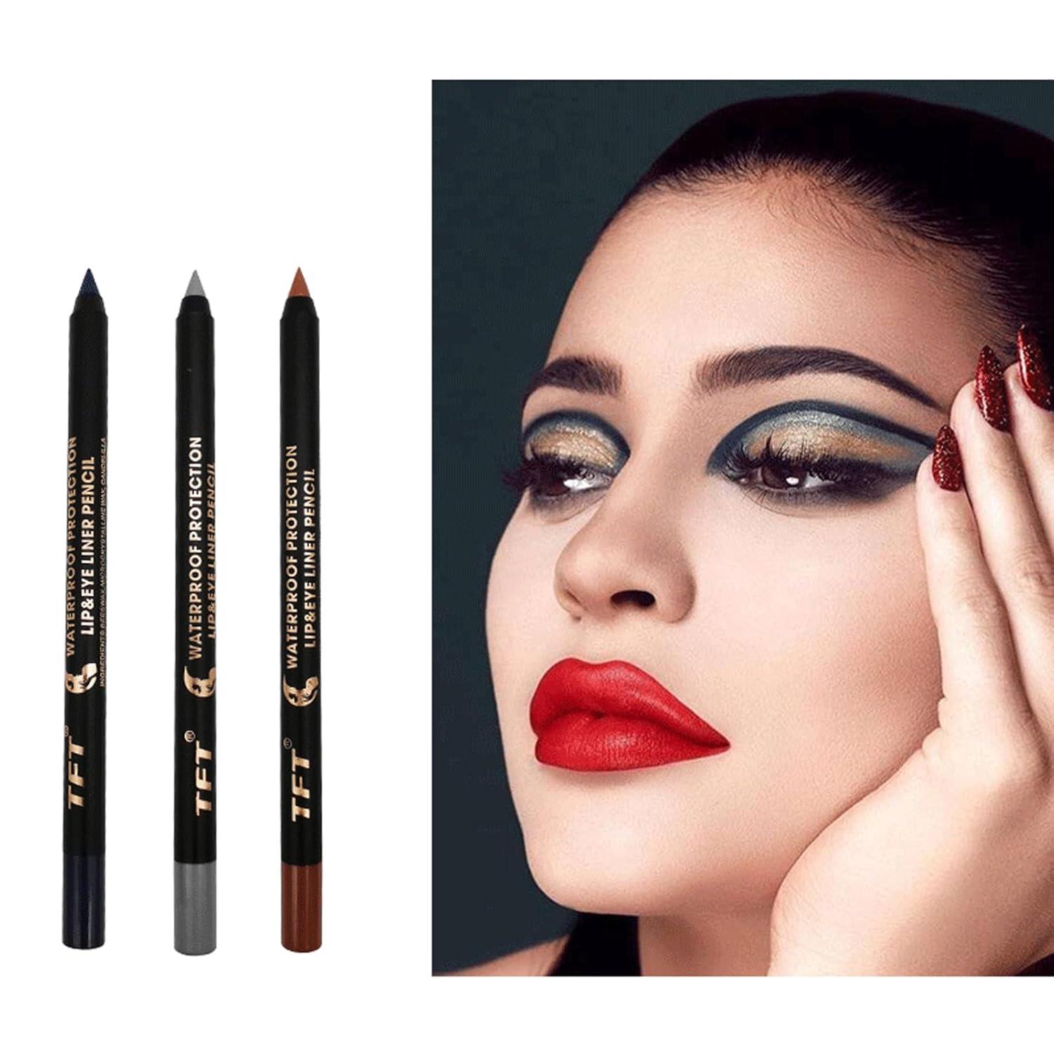 15 Pcs Rainbow Glitter Eyeliner Pencil Set | Waterproof Lip Liner ...