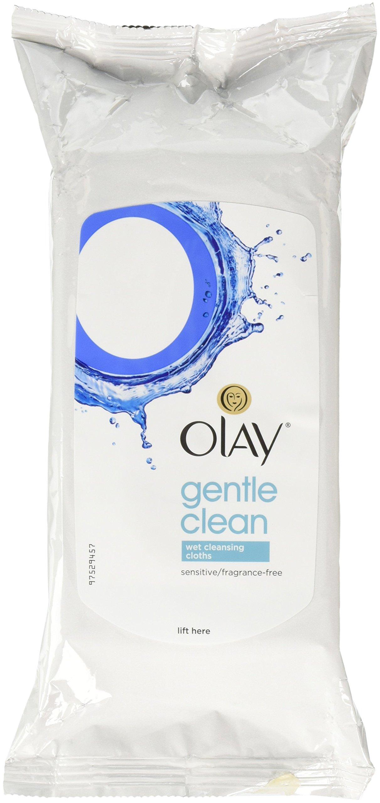 Olay Gentle Clean Sensitive/Fragrance-Free Wet Cleansing Cloths 30 ...
