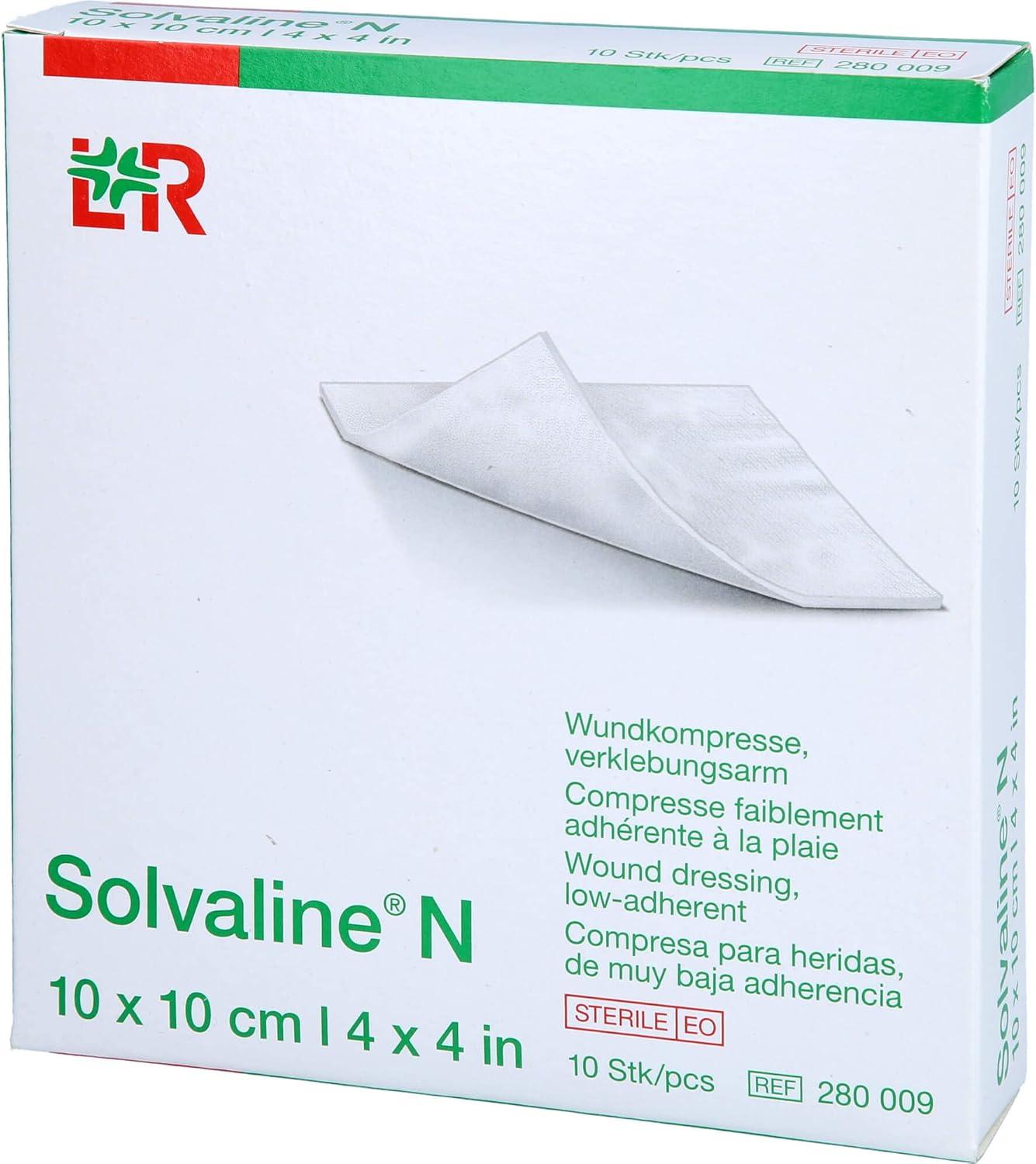 Buy Solvaline N Sterile Compresses 10x10 cm - Pack of 10 for Wound Care ...