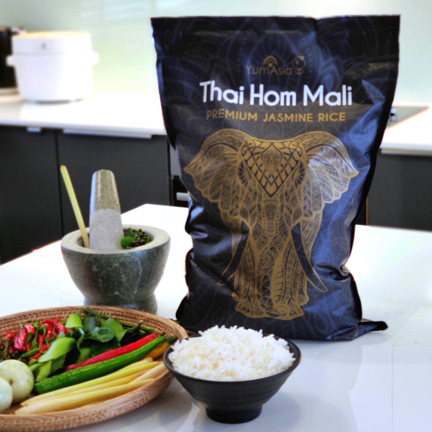 Yum Asia Thai HOM Mali Premium Jasmine White Rice - 5kg: Authentic Thai Rice for Cooking & Meal ...