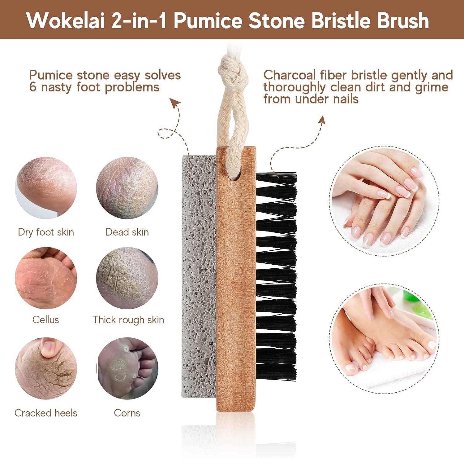Pumice Stone Foot Scrubber Brush with Stiff Bristles - Manicure ...
