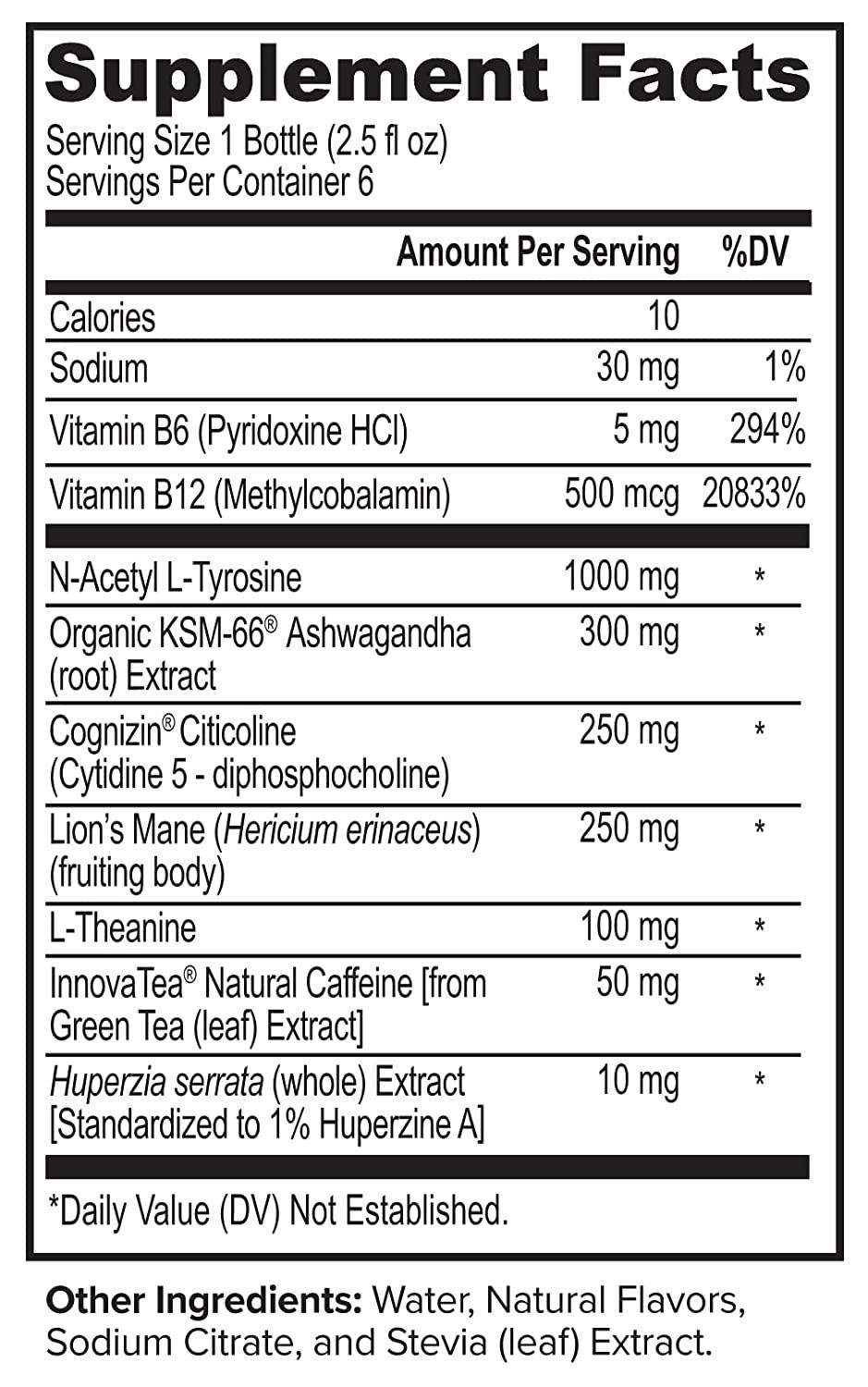 Onnit Alpha BRAIN Focus Energy Shot Supplement - Tropical Fruit, 2.5 fl ...