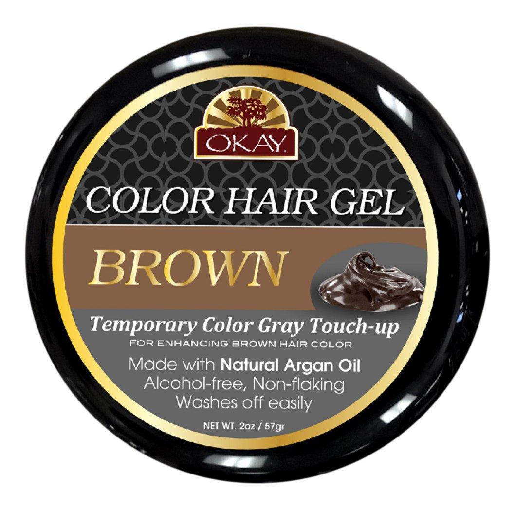 OKAY Color Hair Gel - Brown 2 Ounce | Long-Lasting Hold & Vibrant Color ...