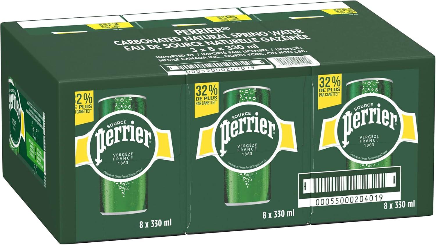 Perrier Carbonated Natural Spring Sparkling Water Original 500mL Plastic Bottle 24 Bottles Total ...