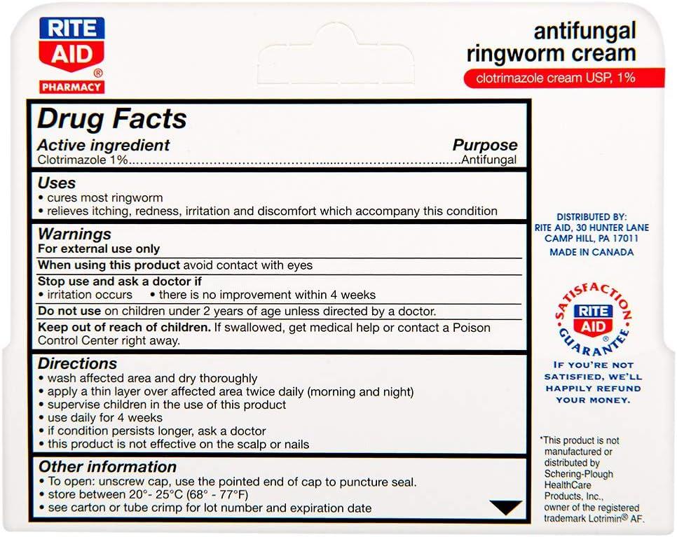 Rite Aid Clotrimazole Cream 0.5 oz - Antifungal Treatment for Ringworm ...