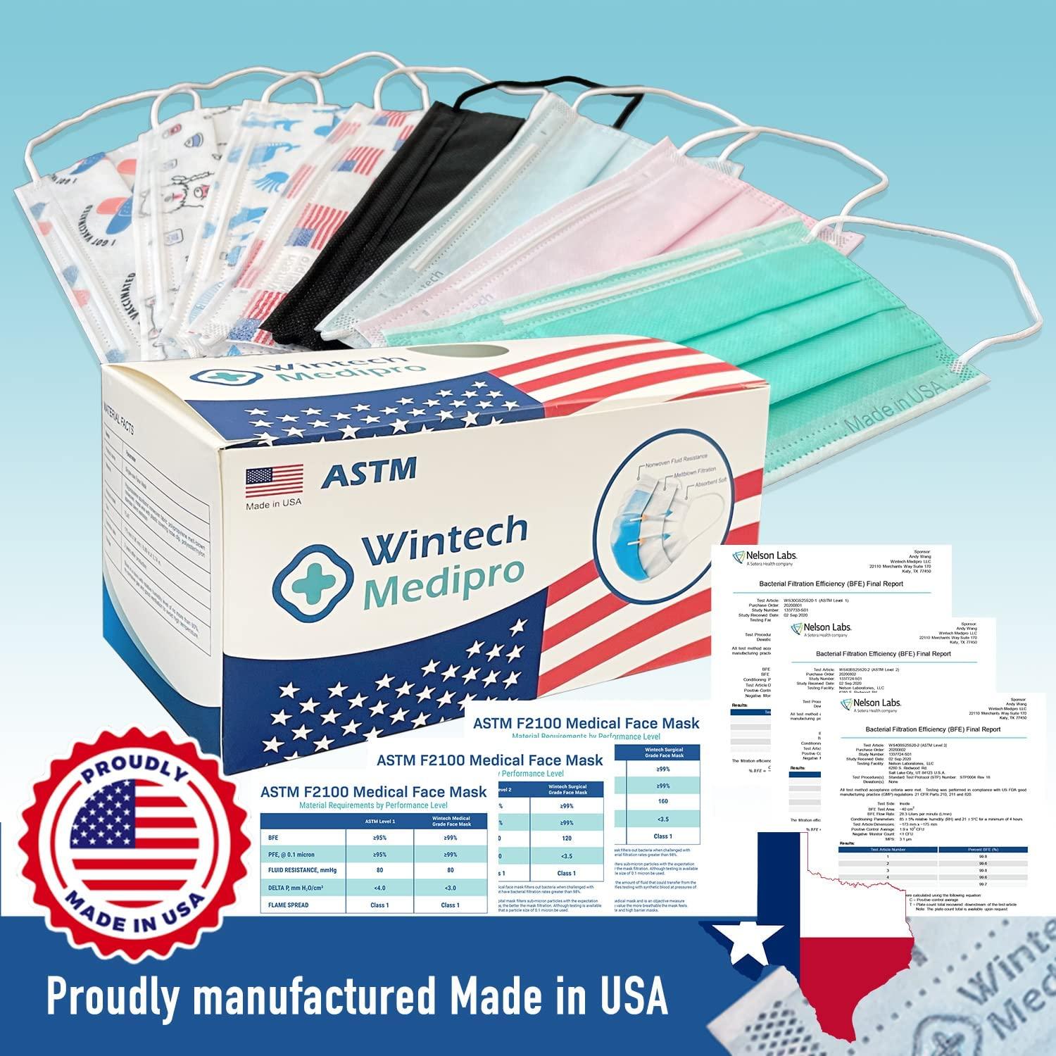 Wintech Medipro ASTM Level 3 3-Ply Disposable Face Masks 50PCS/BOX ...