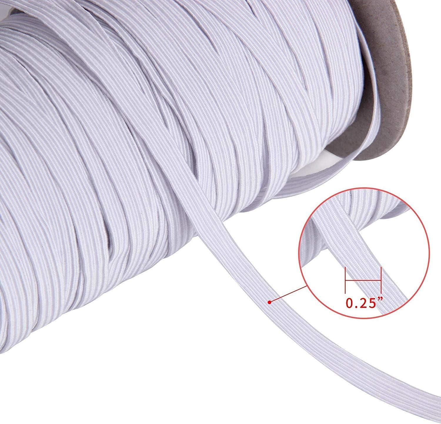 White Braided Elastic Cord - 1/4 Width, 70 Yards Length | Buy Now with ...
