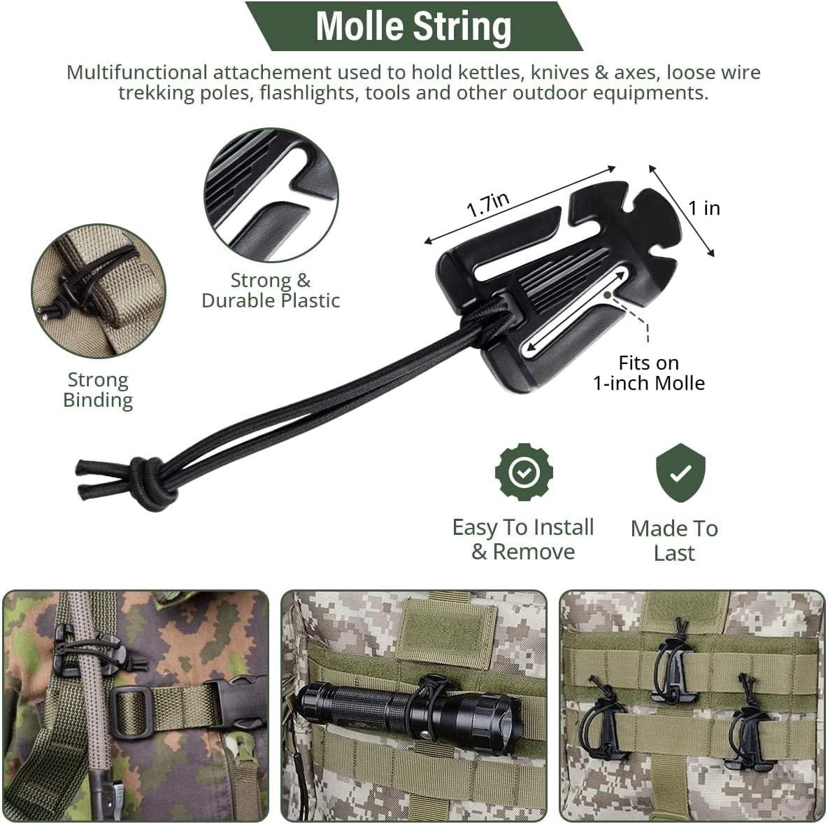 GearHill Molle Web Dominators - Tactical Backpack Accessories, Black 12 ...