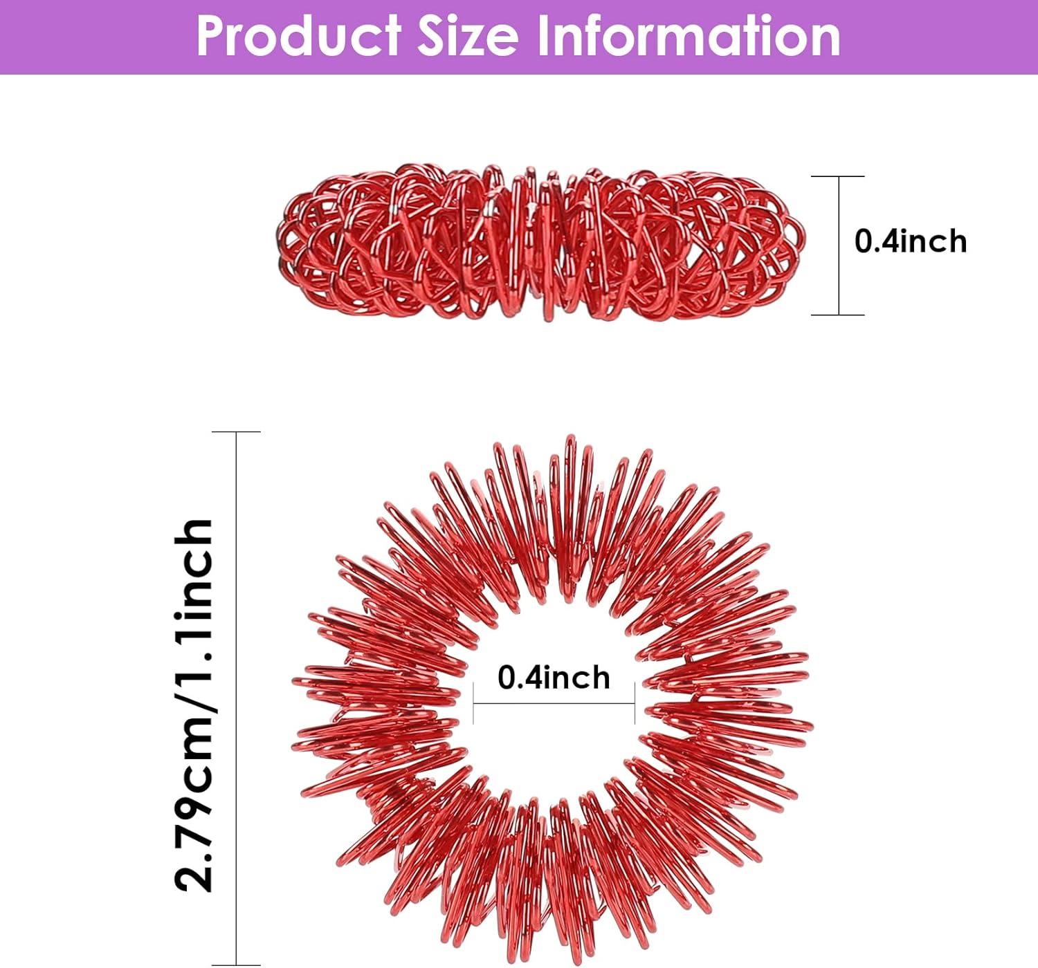 12 Pieces Acupressure Rings-Spiky Sensory Finger Rings Acupuncture ...