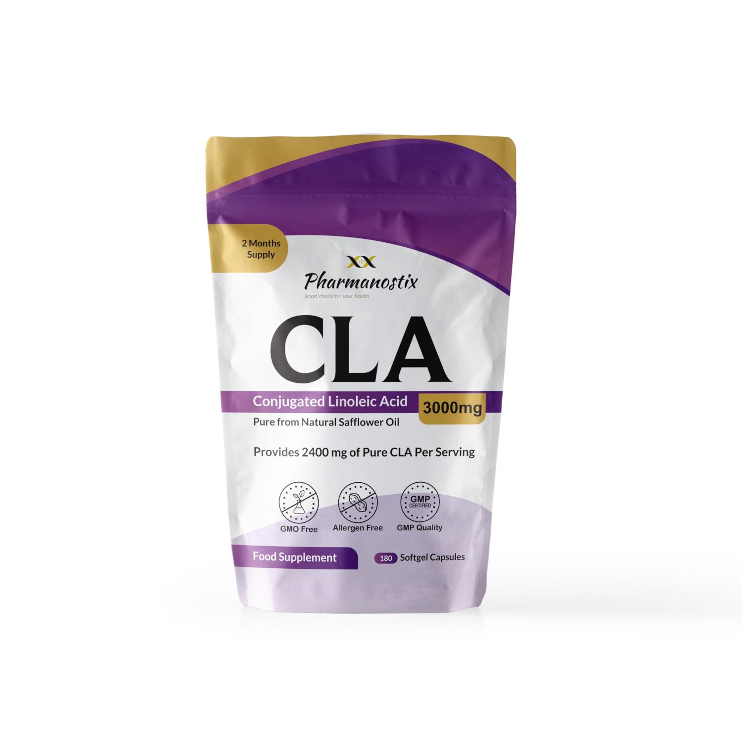 Pharmanostix CLA Conjugated Linoleic Acid Supplement 3000mg - 180 ...