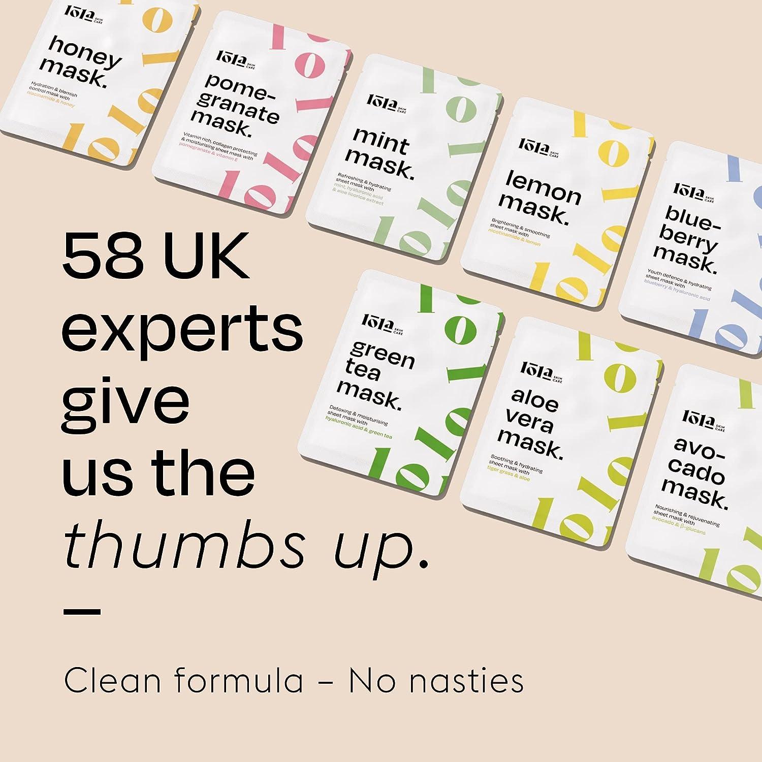 Lola Skincare Aloe Vera Face Masks - 8 pcs Sheet Mask Set for ...