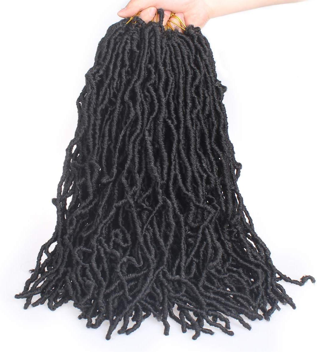 Xtrend 7 Packs 18 Inch Natural Black Soft Nu Faux Locs Crochet Braids ...