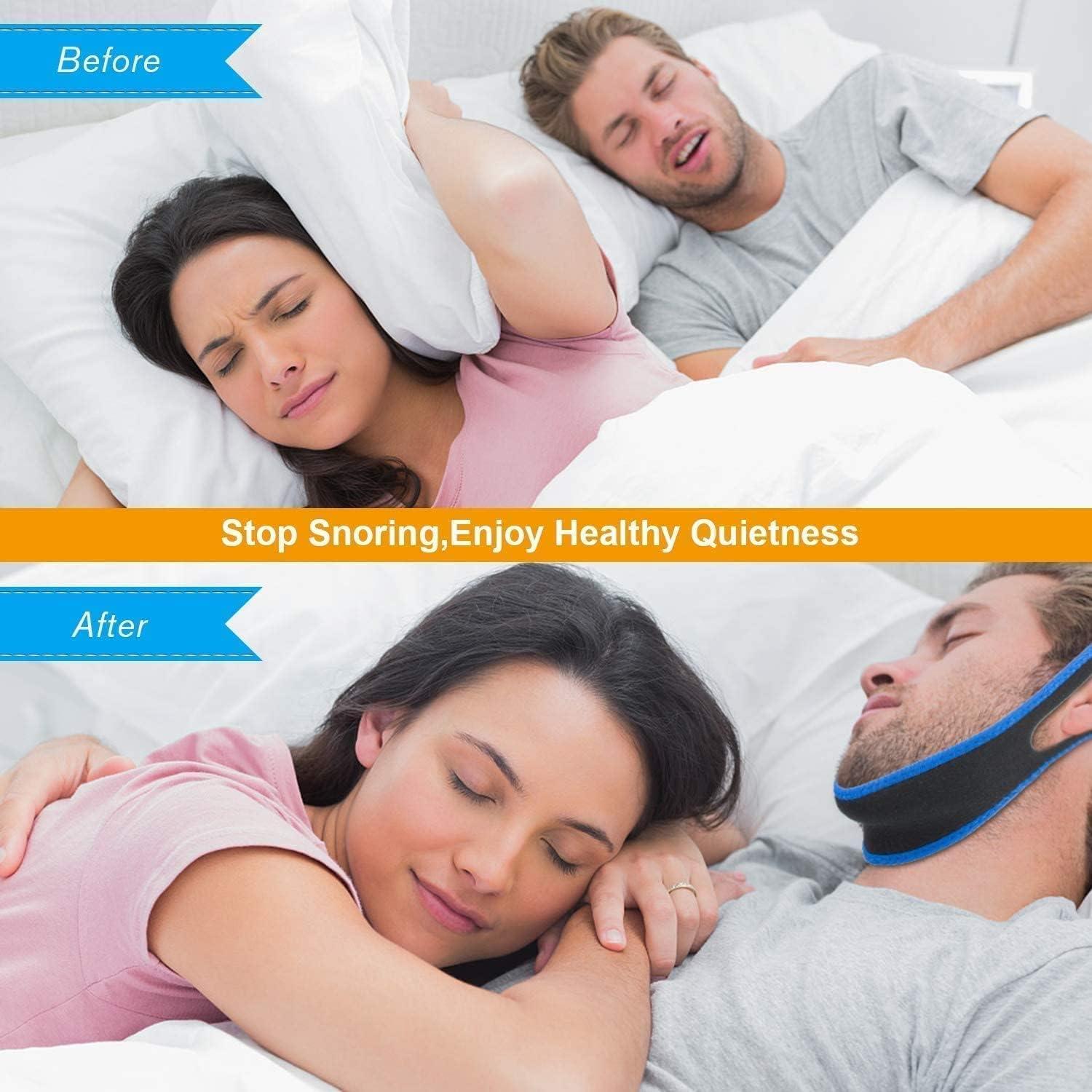 Adjustable Anti-Snoring Chin Strap for Men and Women - Breathable Stop ...