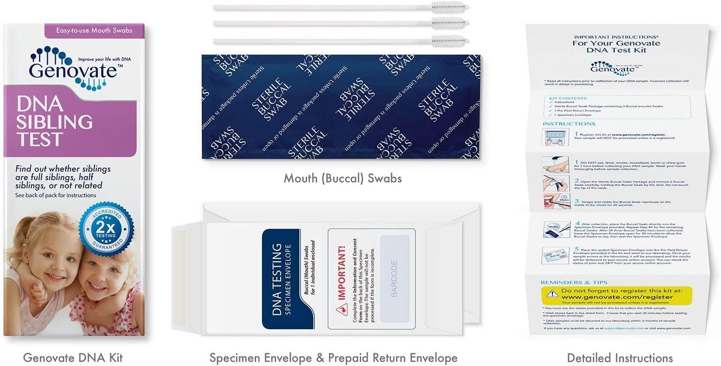 Genovate DNA Sibling Test with Fast Results - All Lab Fees & Shipping ...