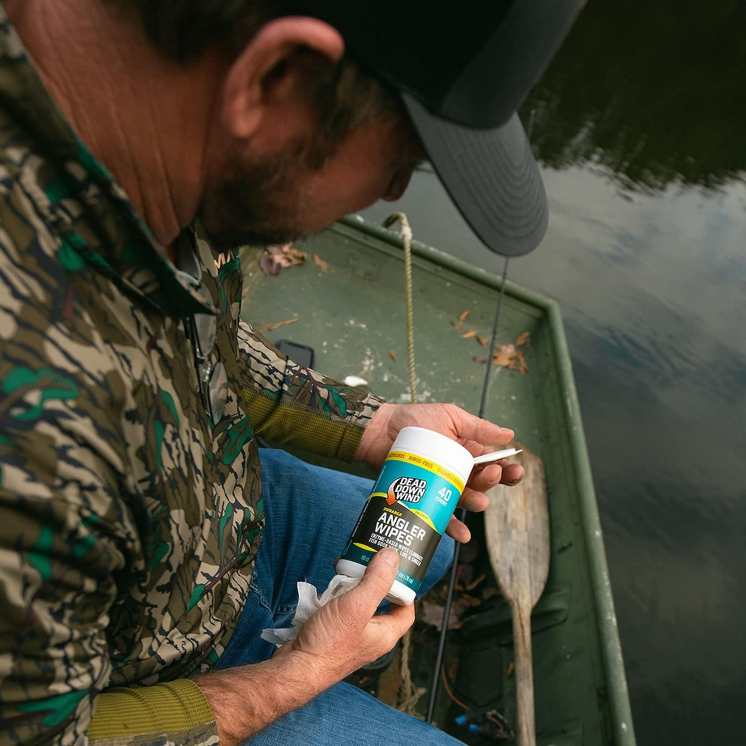 Dead Down Wind Fishing Angler Wipes - 40 Count | Odor Eliminating ...
