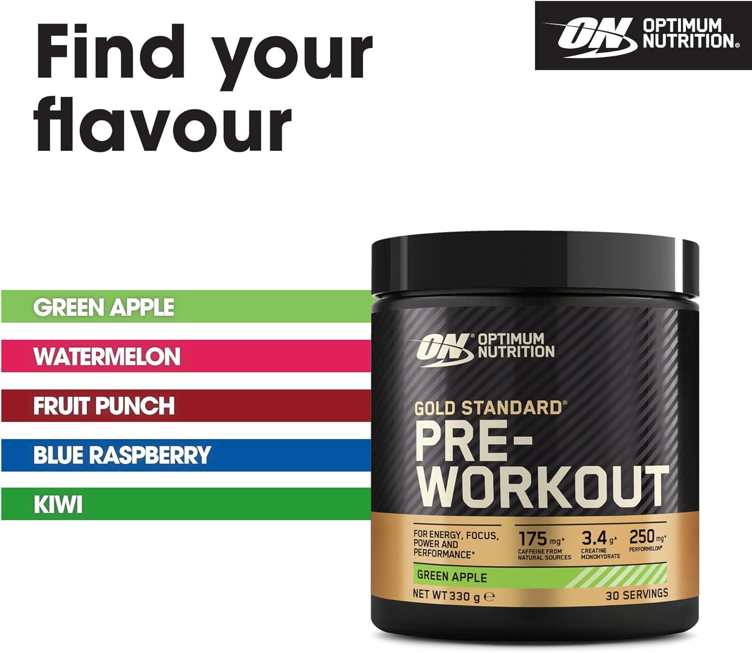 Optimum Nutrition Gold Standard Pre Workout Green Apple Powder 330g ...