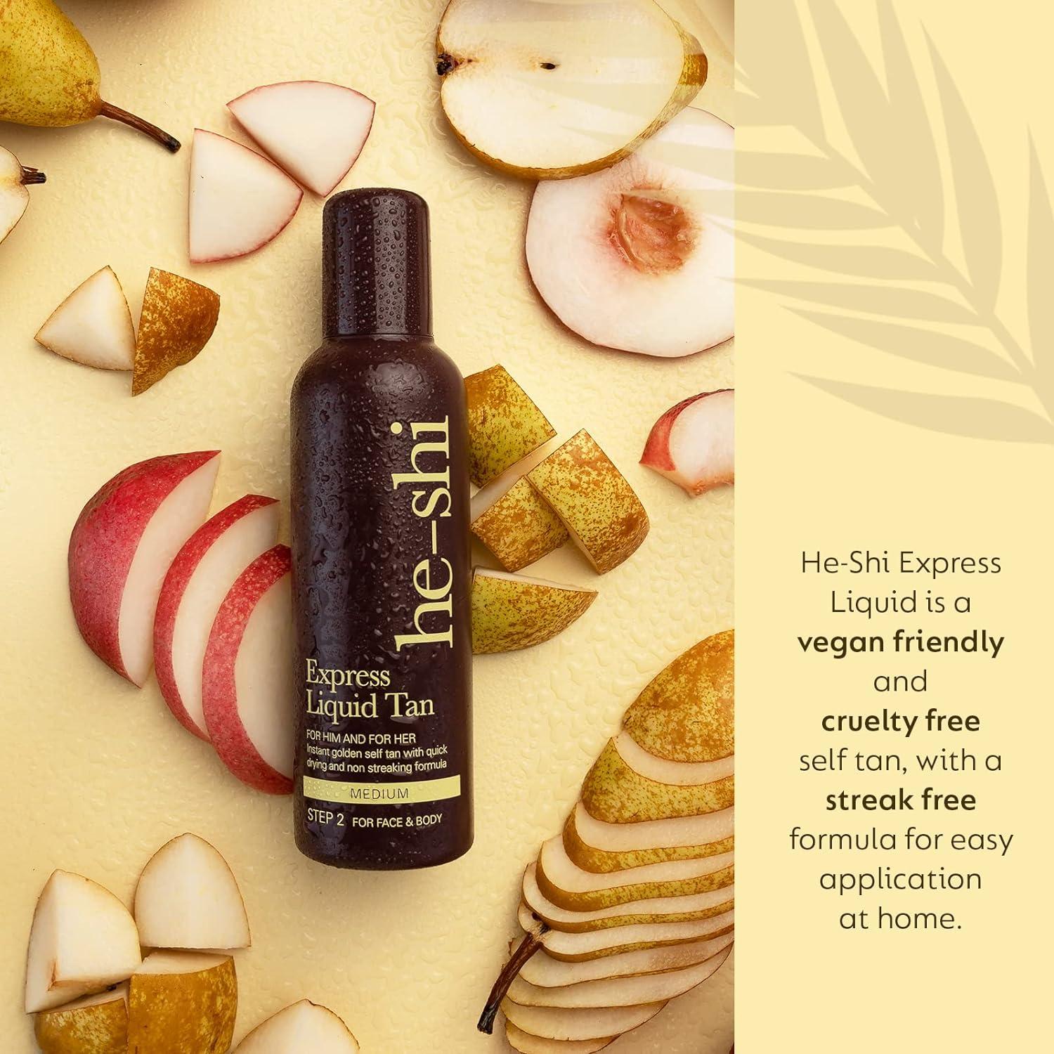 He-Shi Express Liquid Tan - Quick Dry & Streak Free Formula - 300ml ...