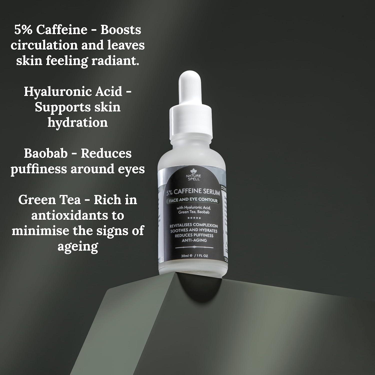 Nature Spell 5% Caffeine Face Serum - Anti-Aging & Hydrating Formula ...