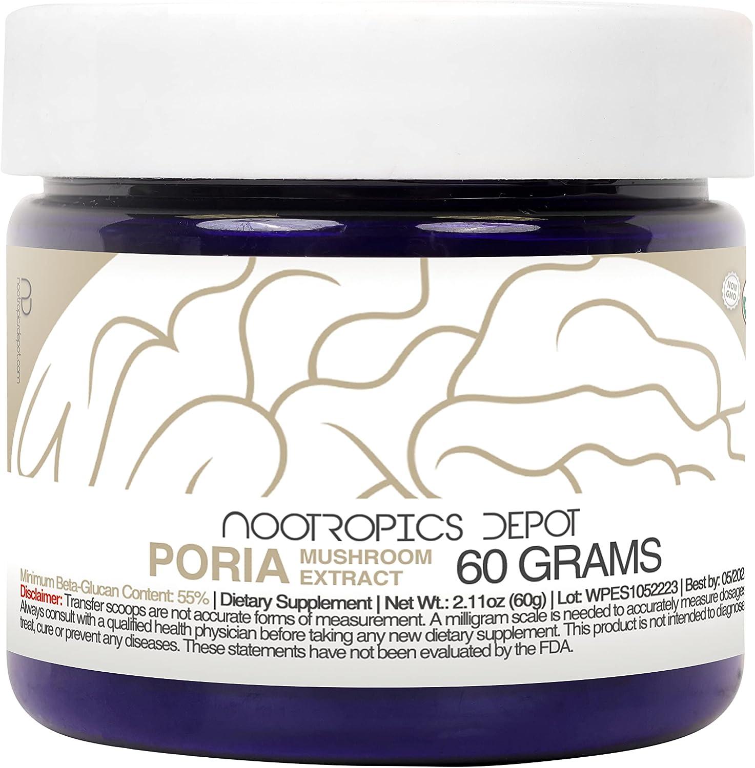 Nootropics Depot Poria Mushroom Powder 60g - Organic Wolfiporia extensa ...