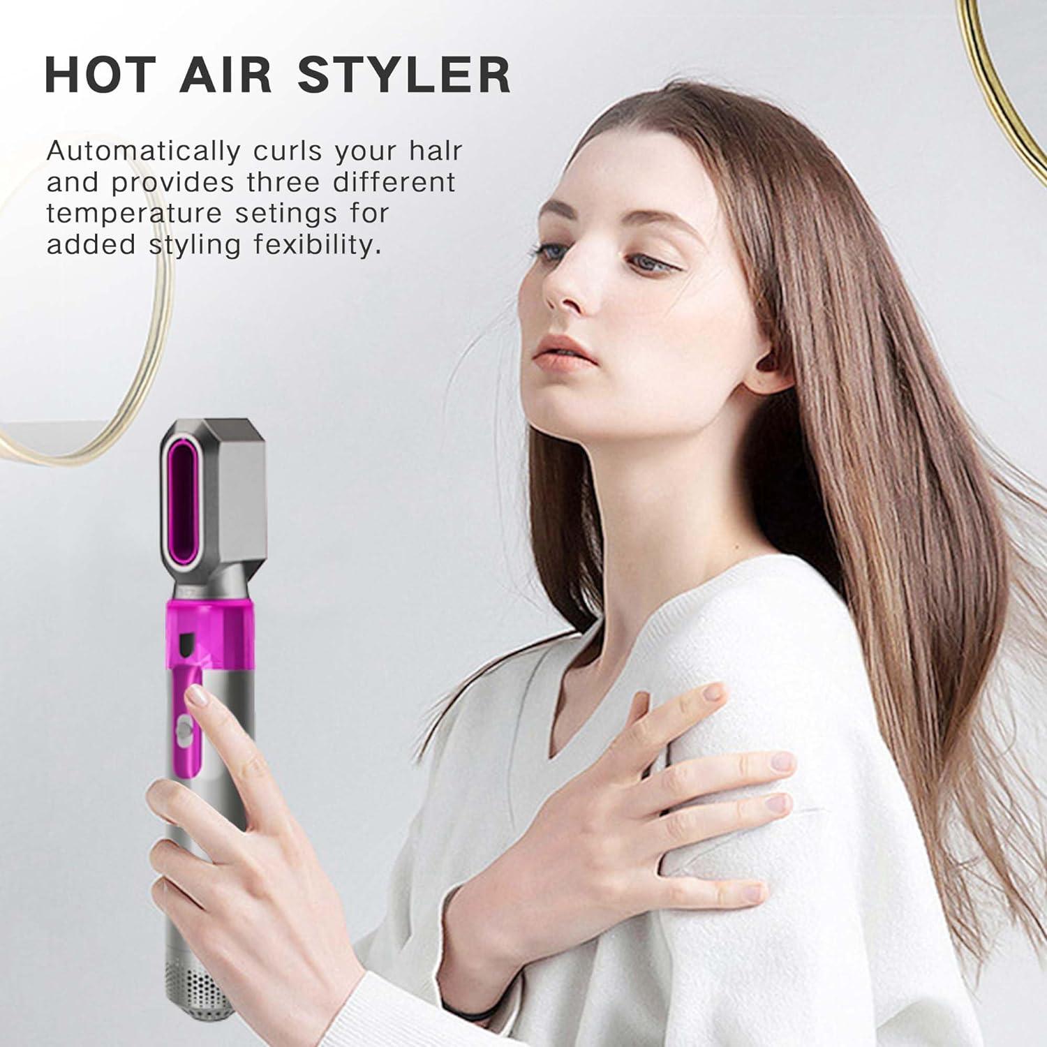 5 in 1 Hot Air Brush Hair Styler - Volumizing Straightening Curling Set ...