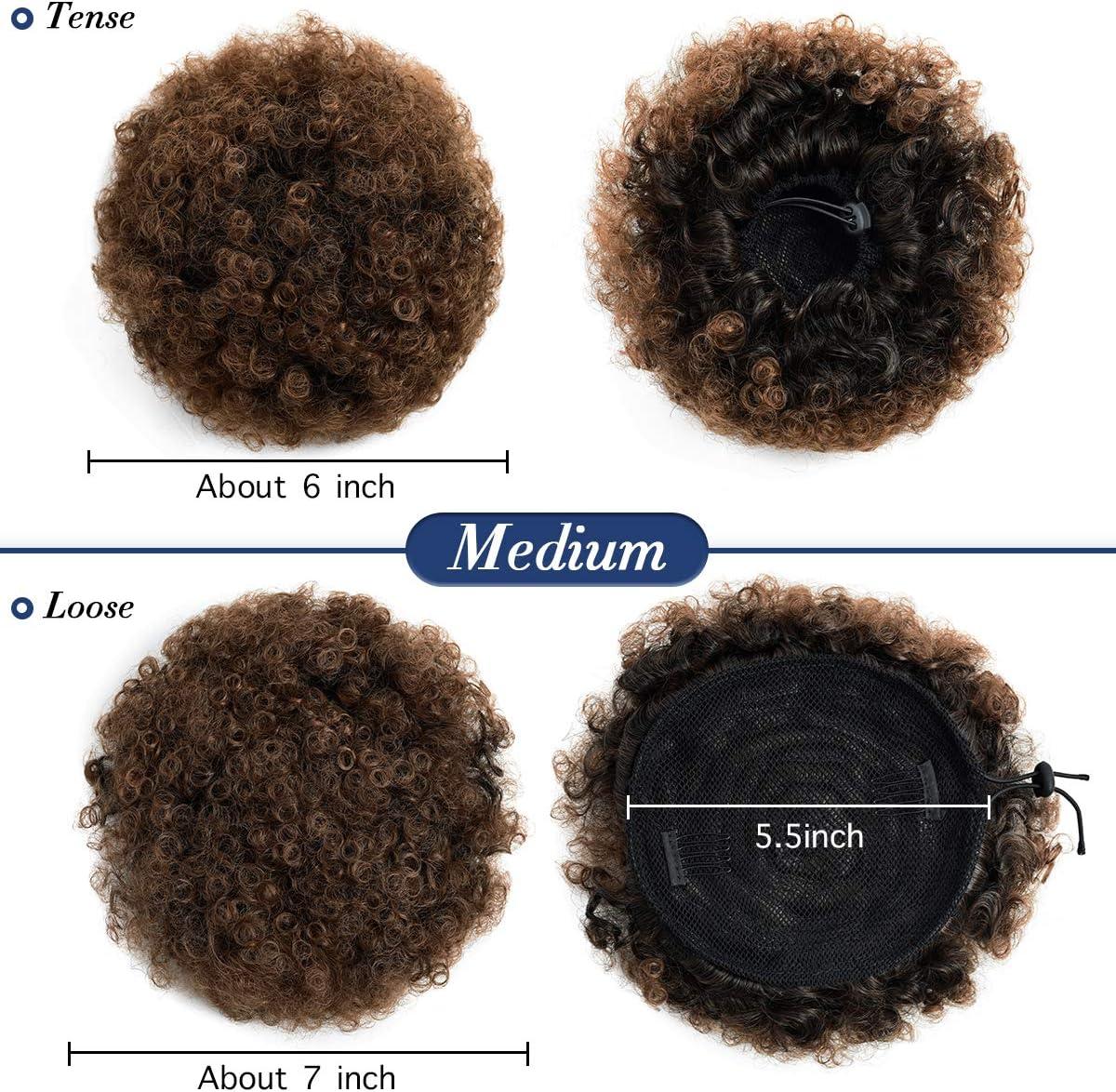 YAMEL Light Brown Afro Puff Drawstring Ponytail Extension for Black ...