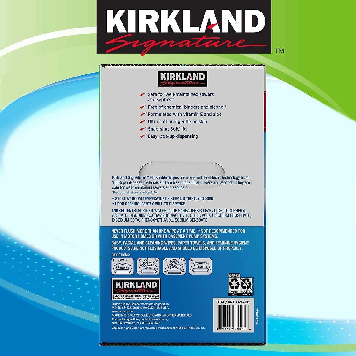 Kirkland Signature Ultra Soft Plant-Based Flushable Wipes - 632 Count ...
