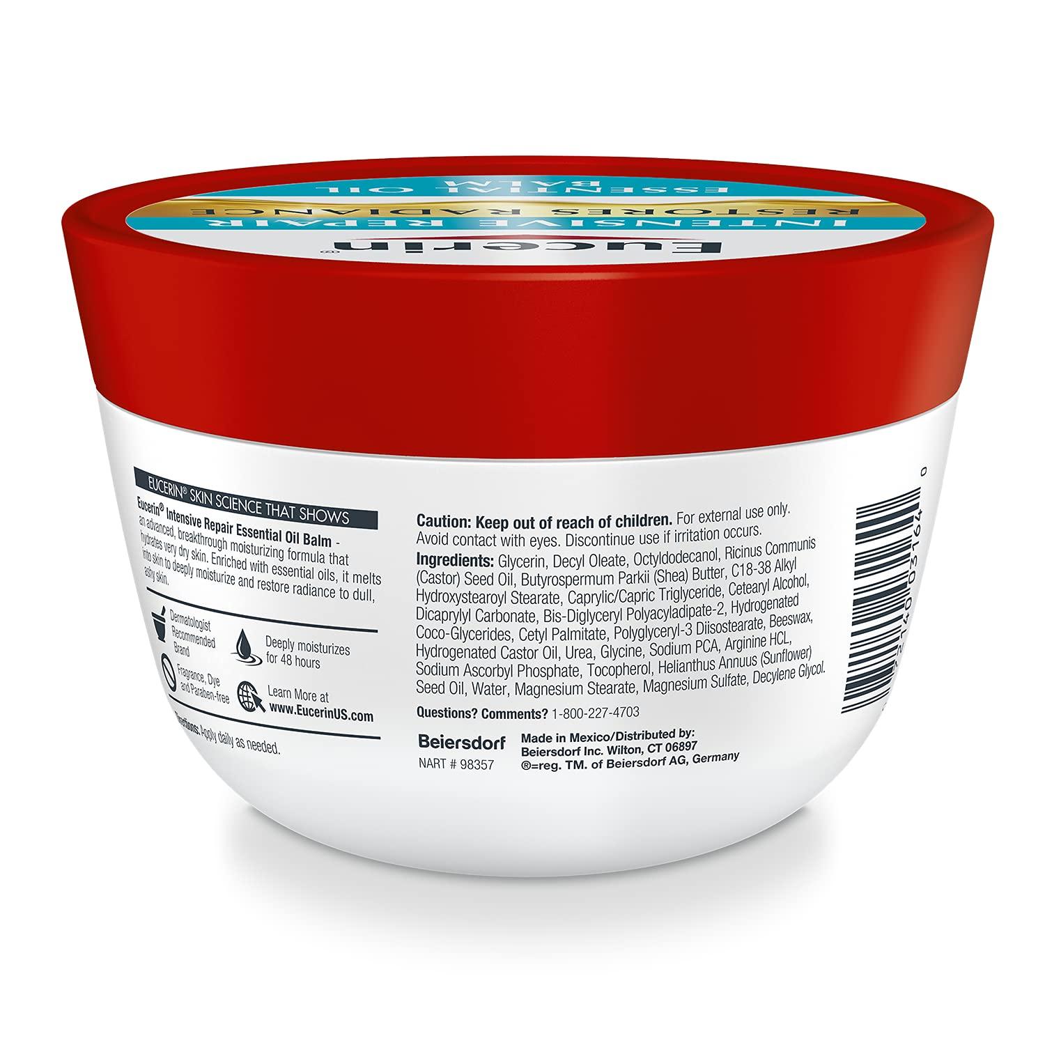 Eucerin Intensive Repair Essential Oil Balm 7 Oz for Very Dry Skin ...