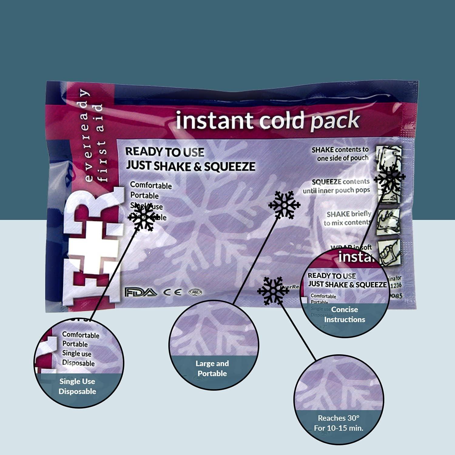 Ever Ready First Aid Disposable Cold Compress Therapy Instant Ice Pack ...