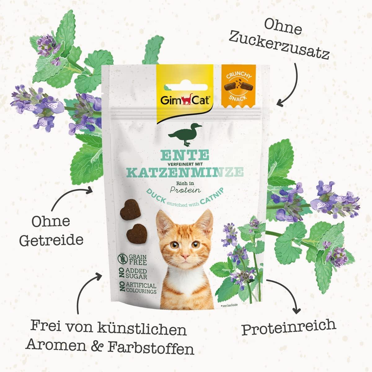 Gimcat Crunchy Snacks with Catnip - Protein-Rich Duck Delicacies No ...