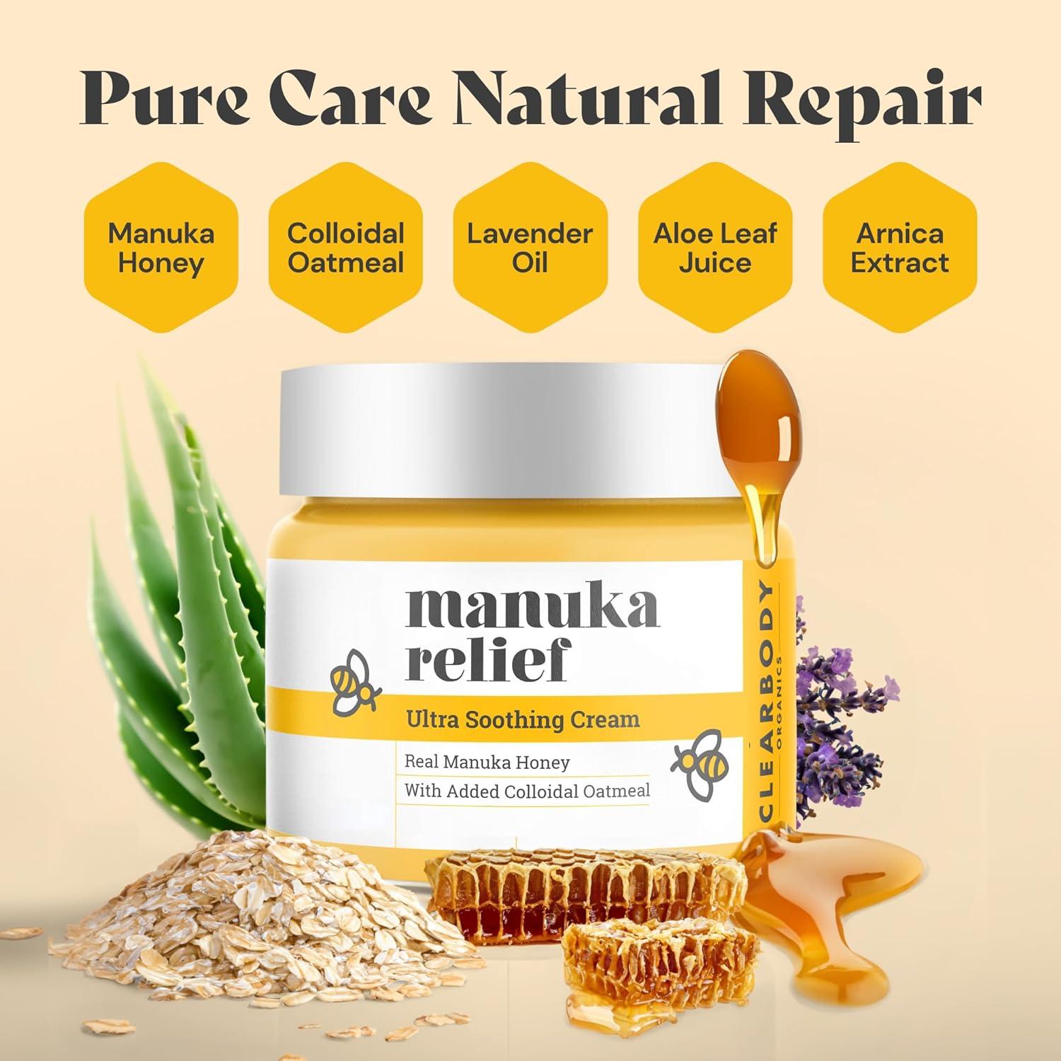 Manuka Relief Cream for Eczema Prone Dry Skin | Soothing Ointment with ...