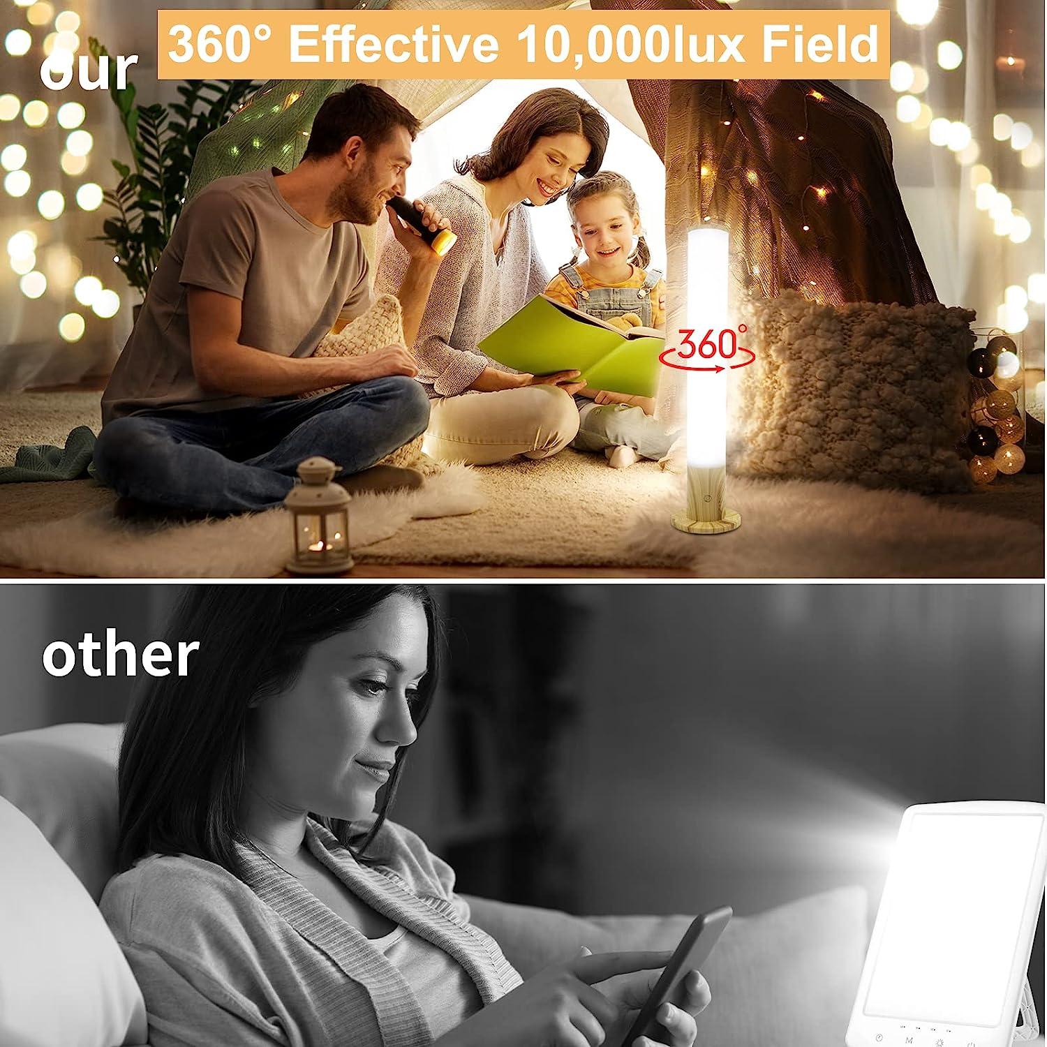 10000 Lux Light Therapy Lamp with Adjustable Brightness and 3 Color ...