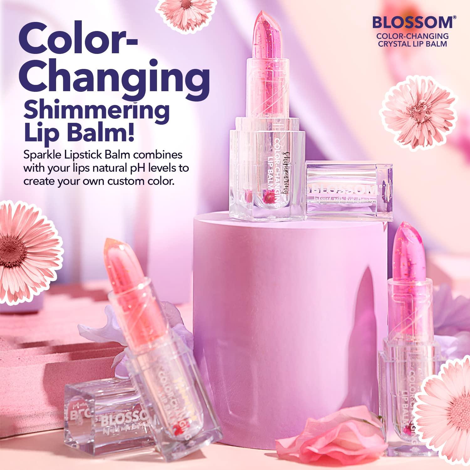 Blossom Color Changing Lip Balm with Real Flowers | Sparkle Lip Stain ...